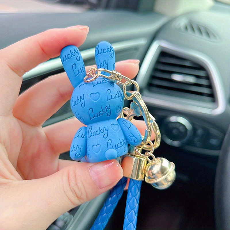 Cute Resin Letter Rabbit Keychain Key Ring - Temu Netherlands