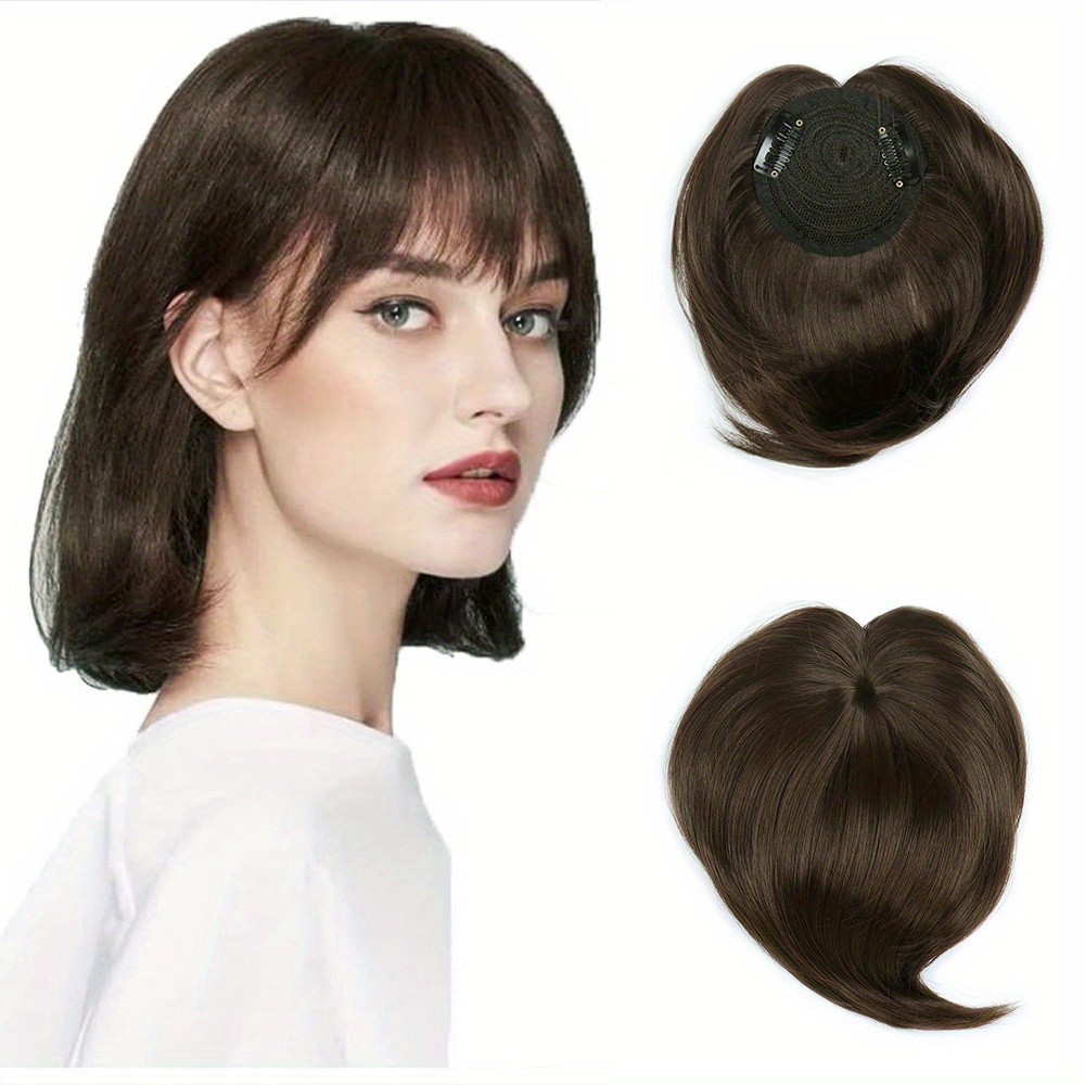 Invisible Clip in Bangs For Women Short Wig With Thick - Temu