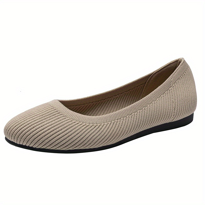 Womens Knitted Flat Shoes Comfortable Soft Sole Slip Shoes - Temu Australia