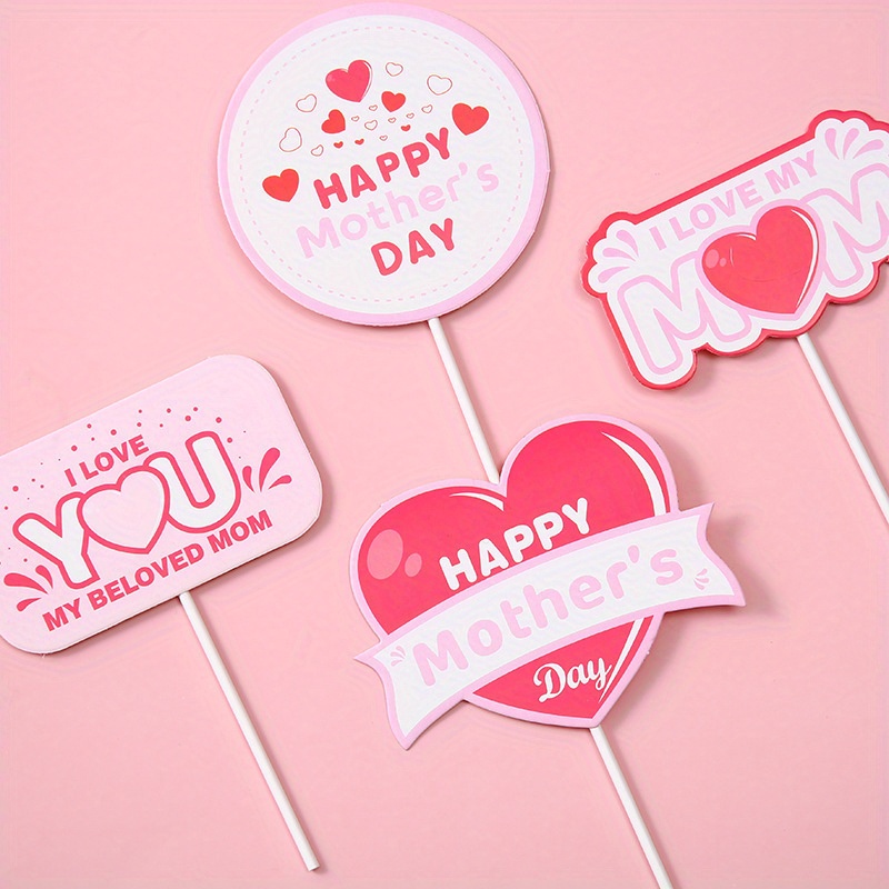 Cake Topper Happy Mother's Day Love Heart Cake Toppers - Temu Australia
