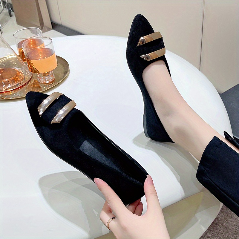 Womens Pointed Toe Ballet Flats Metallic Decor Soft Sole Temu Australia