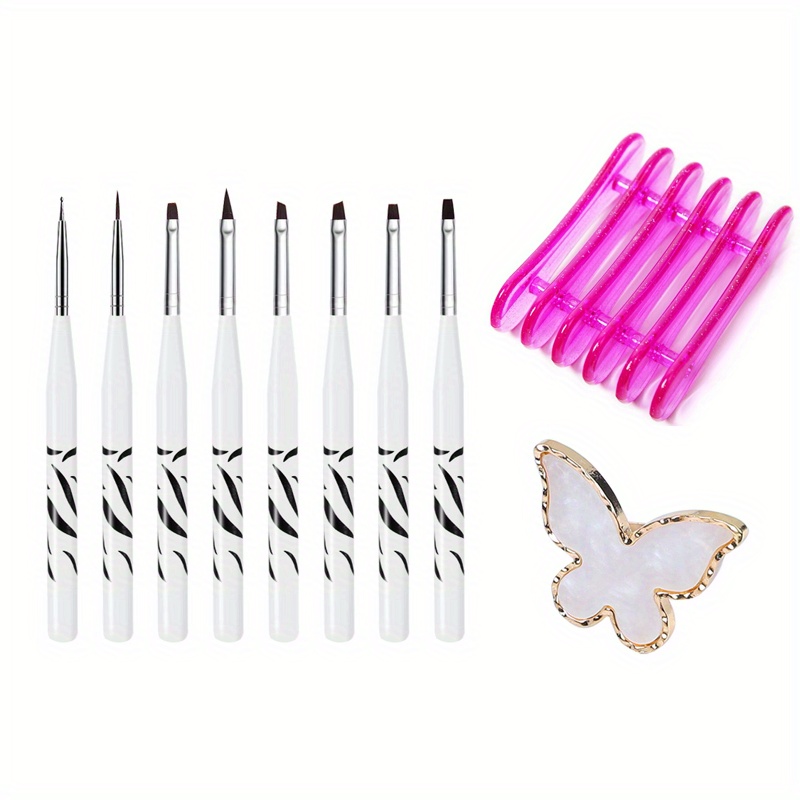 Nail Art Painting Drawing Brushes Pen Set Pen Holder Acrylic - Temu ...