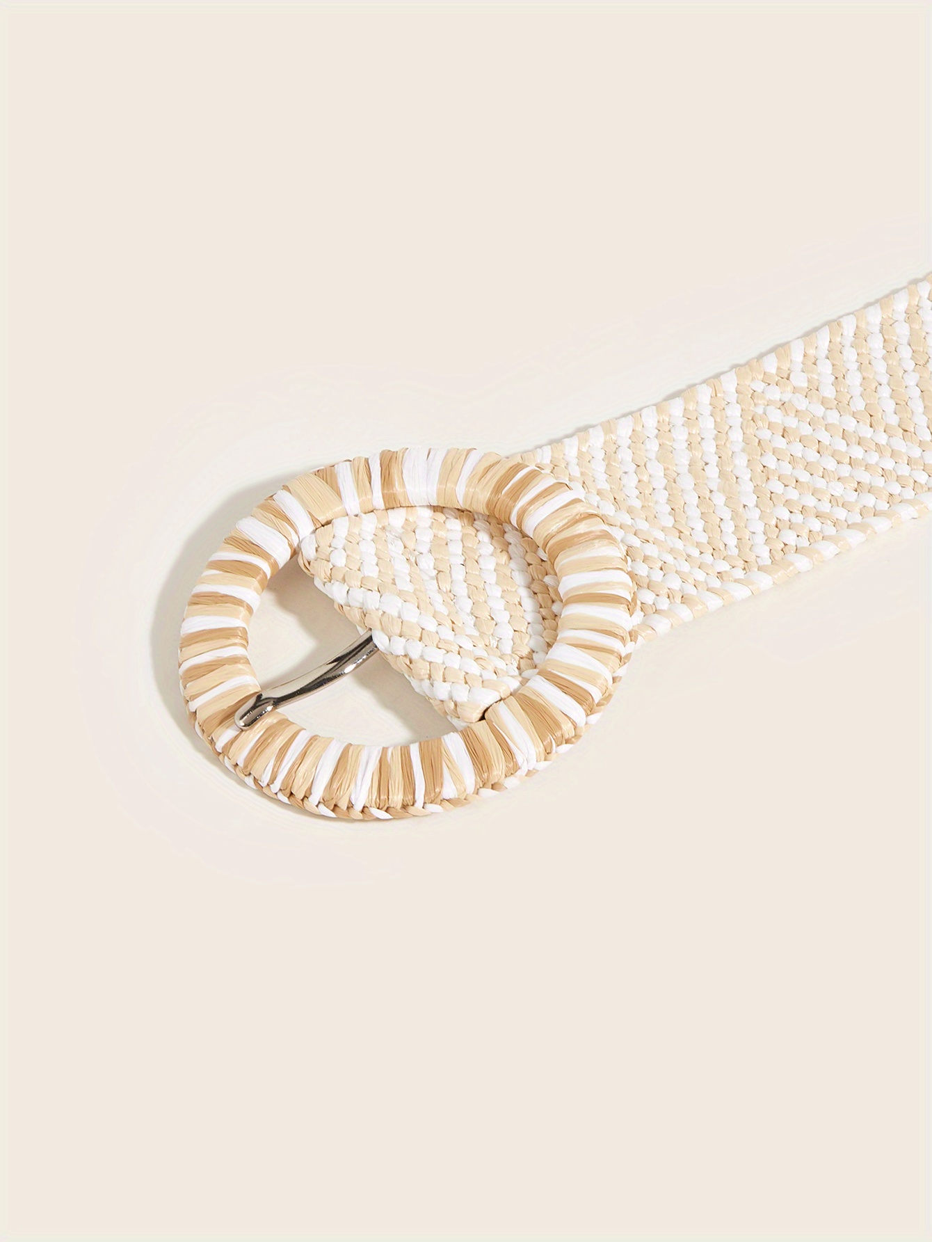beige white woven belt round boho coat dress straw - Temu Norway