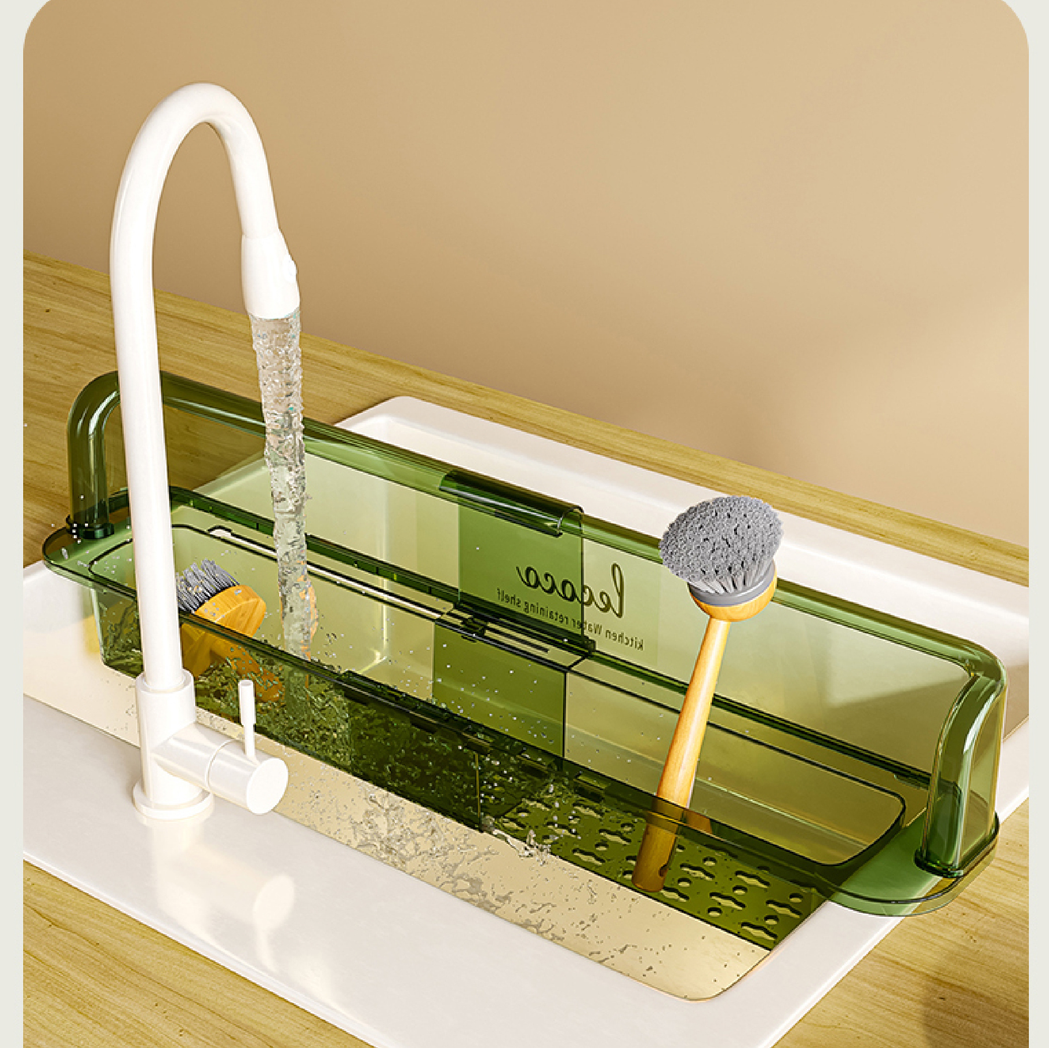 Kitchen Sink Double Layer Water Shield Retractable Splash Proof ...