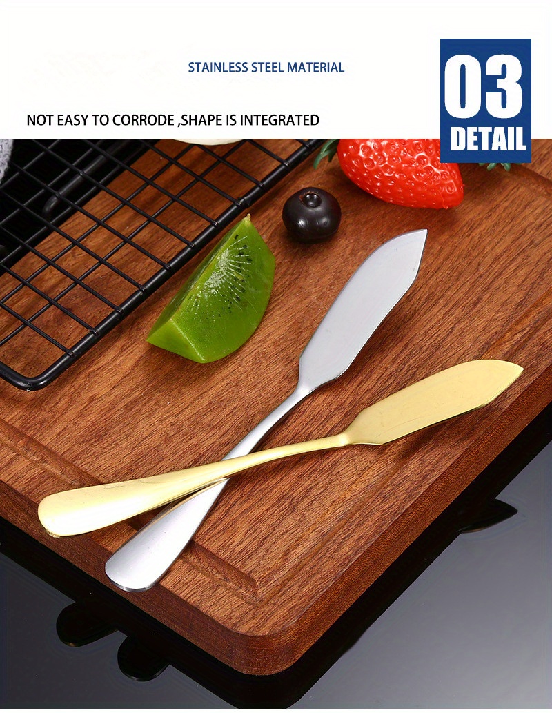 Titanium Plating Stainless Steel Butter Knife Bread Jam - Temu New Zealand