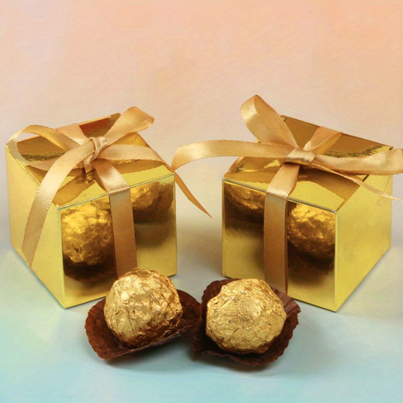 Candy Boxes Golden Paper Boxes Goodie Boxes Treat Box Candy - Temu ...