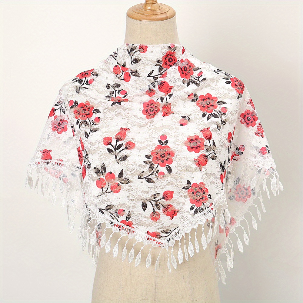 lace shawl print hollow - Temu United Kingdom