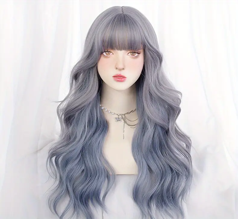 Butterfly Haircut Long Hair Wigs Bangs Synthetic Fiber Temu
