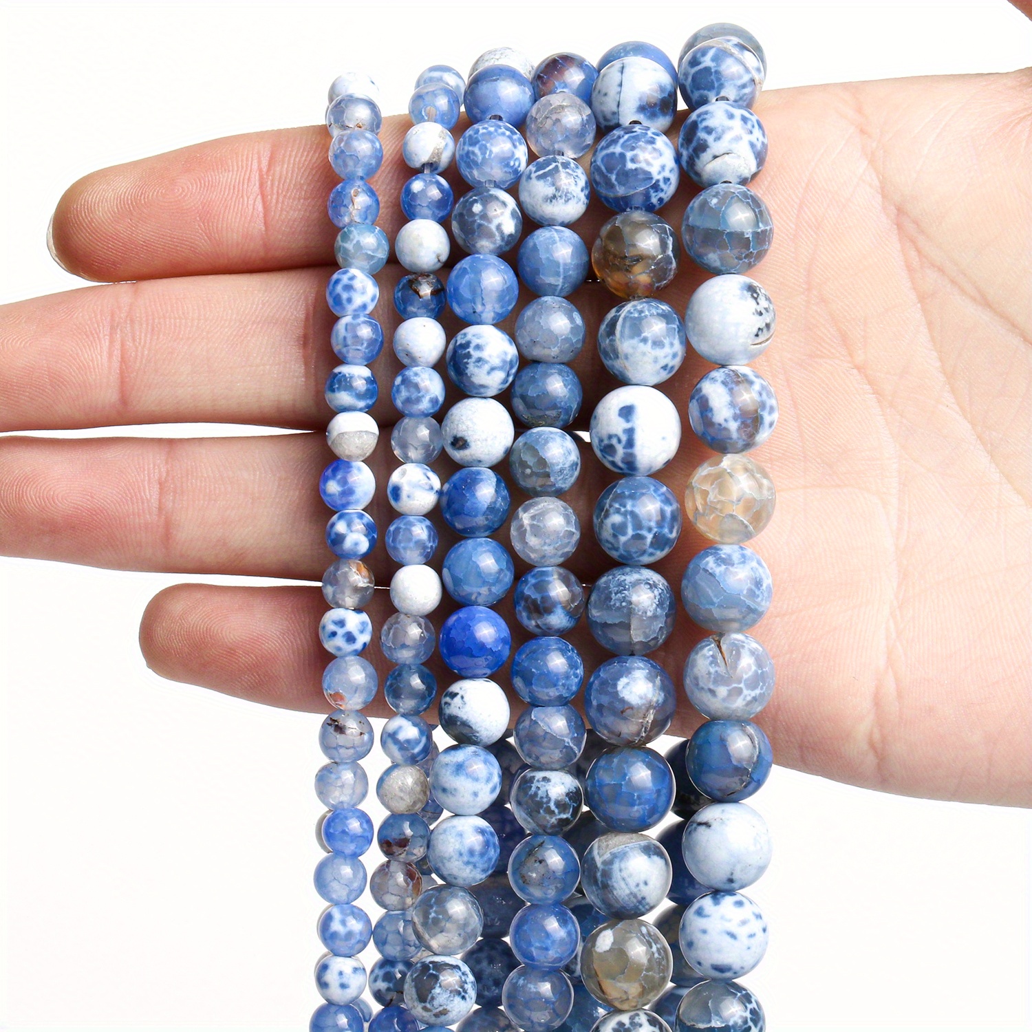 Natural Stone Multicolor Fire Agate Dragon Veins Agate Beads - Temu Canada