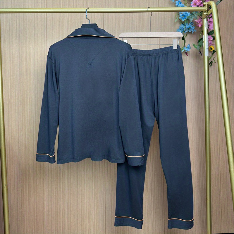 Men's Breathable Lightweight Ice Long Sleeve Shirt & Pants Pajamas Set ...