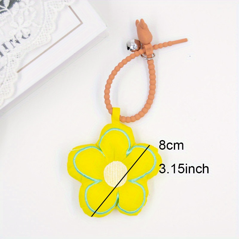Fabric Flower Keychain Pendant School Bag Charm Colorful - Temu United ...