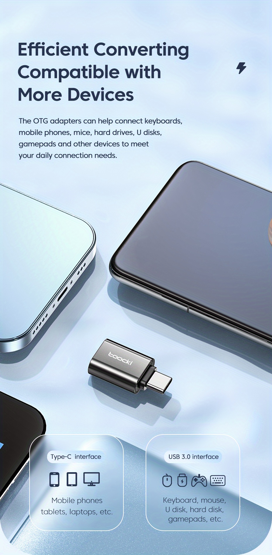 Otg Usb 3.0 Type C Adapter Micro Type C Male Usb 2.0 - Temu