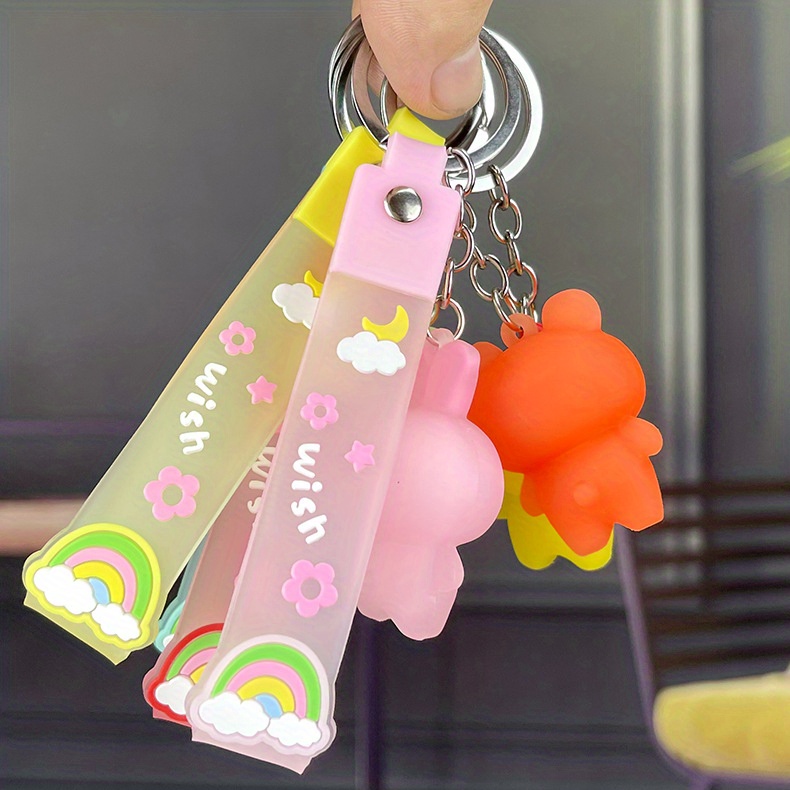 Rabbit Frog Chicken Keychain Colorful Cute Cartoon Animal - Temu Norway