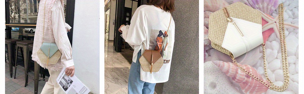 Boho Style Straw Woven Beach Bag Tassel Decor Crossbody Bag - Temu ...