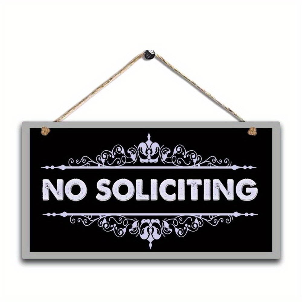 1pc Funny Wooden Plaque No Soliciting Sign Wall Hanging Art Farmhouse ...