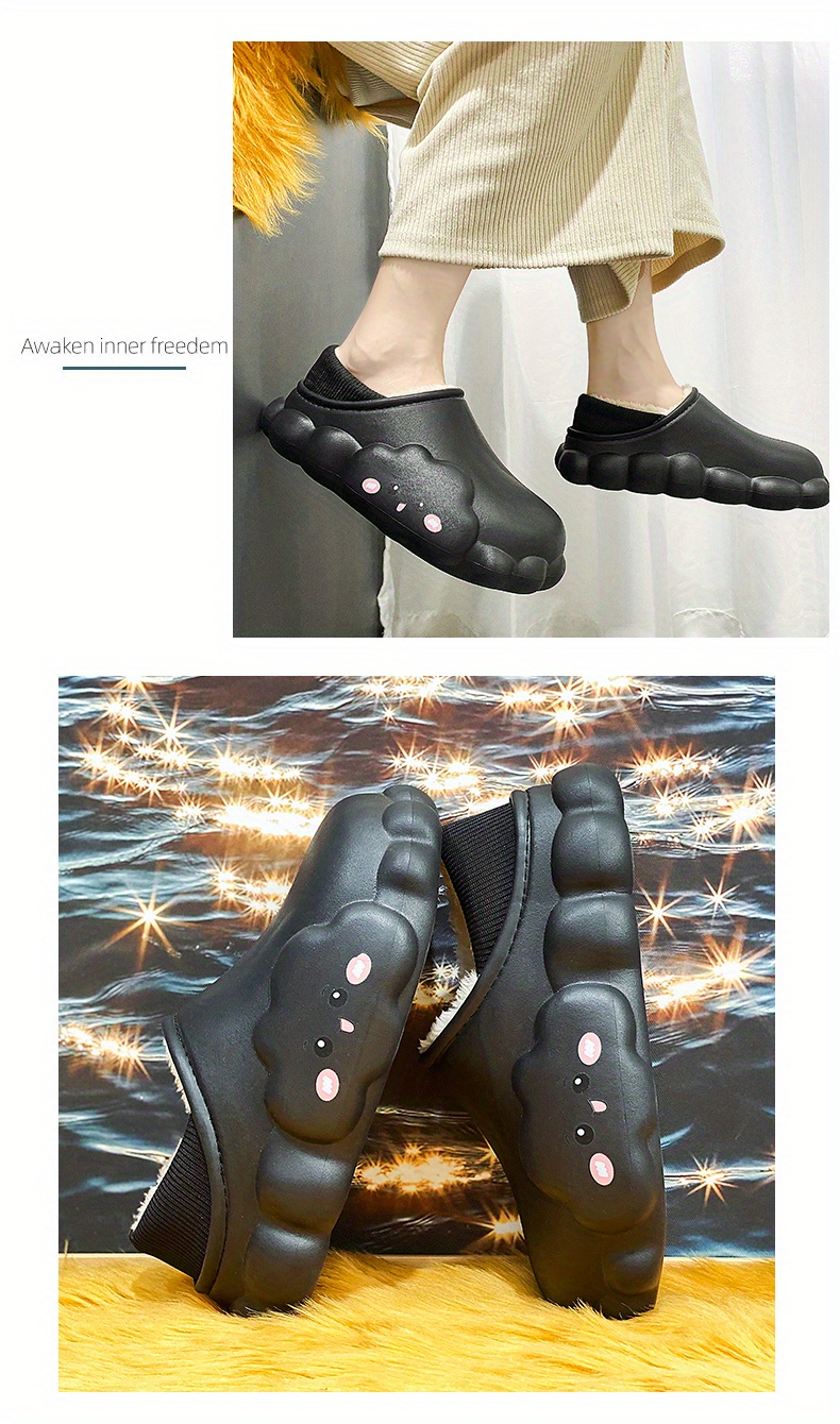 women's fleece liner slippers slip round toe anti slip - Temu Australia