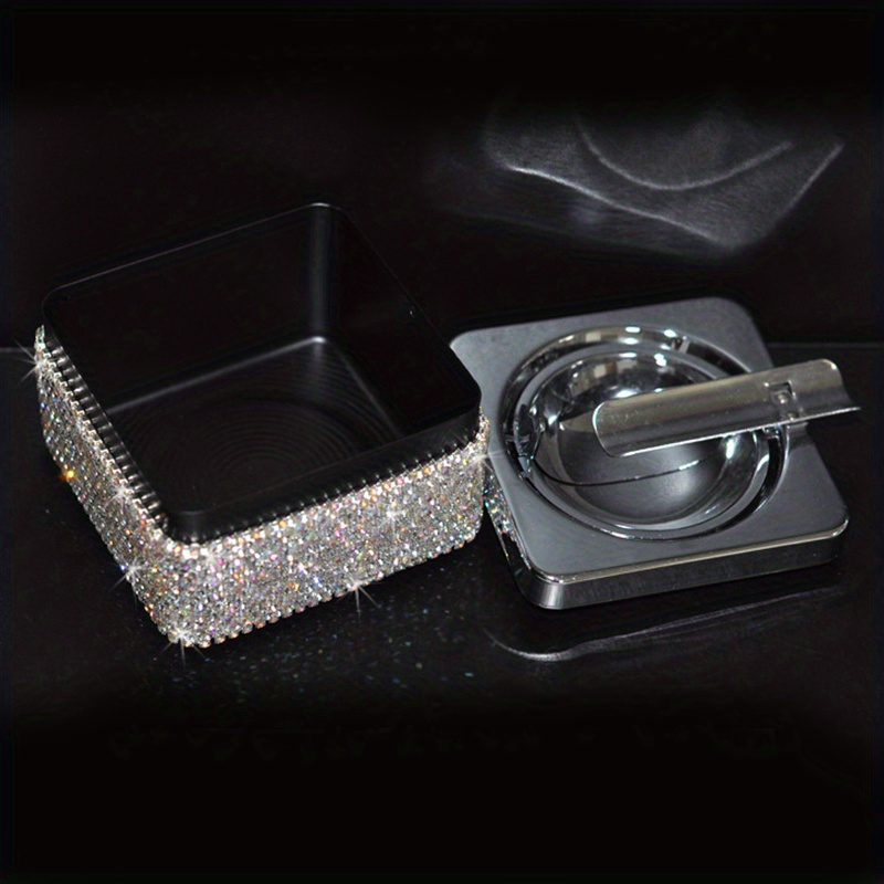 Luxurious Crystal Ashtray Artificial Diamonds Add A Touch - Temu