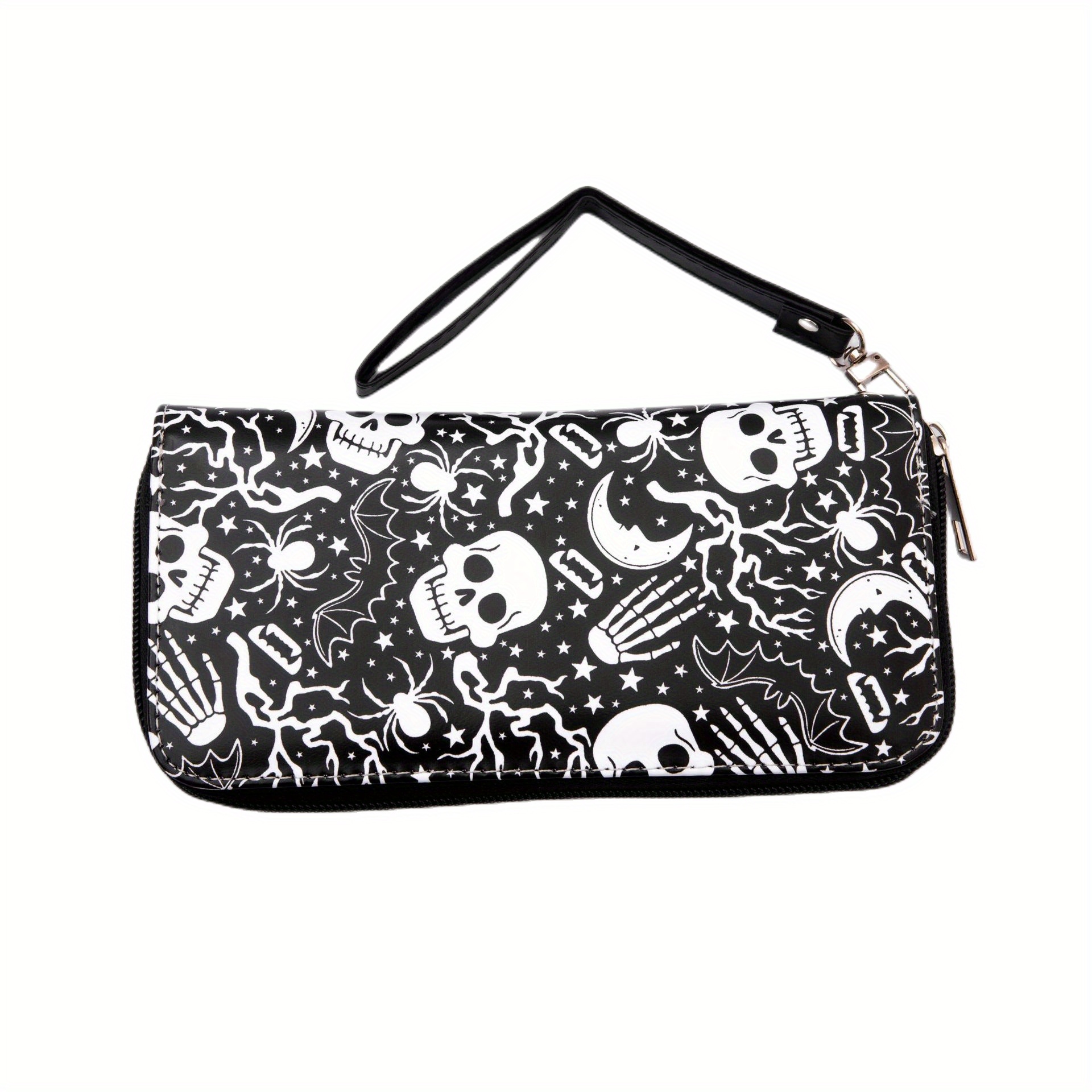 Valentines Wallet Couple Wallet Skull Long Wallet Retro Skull Print ...