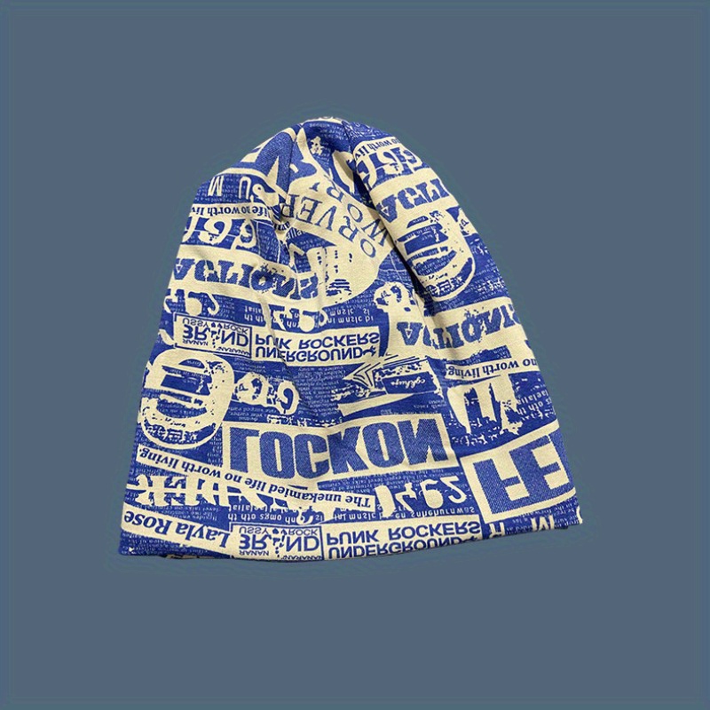 Letter Graffiti Print Beanie Cap Baggy Slouchy Hat - Temu New Zealand
