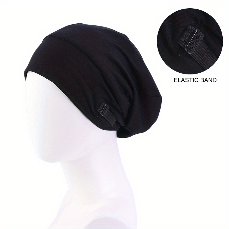 Satin Lined Bonnet Sleep Cap - Adjustable Hair Wrap Cover Slouchy ...