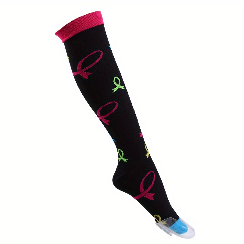 Random Print Sporty Compression Socks Unisex Long Tube - Temu Norway