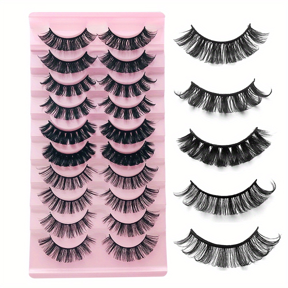 10 Pairs Russian Strip False Eyelashes Voluminous Lashes 5 Styles Mixed ...