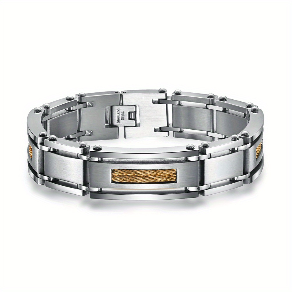 Stainless Steel Cable Bracelet Men's Wire Rope Bracelet - Temu Australia
