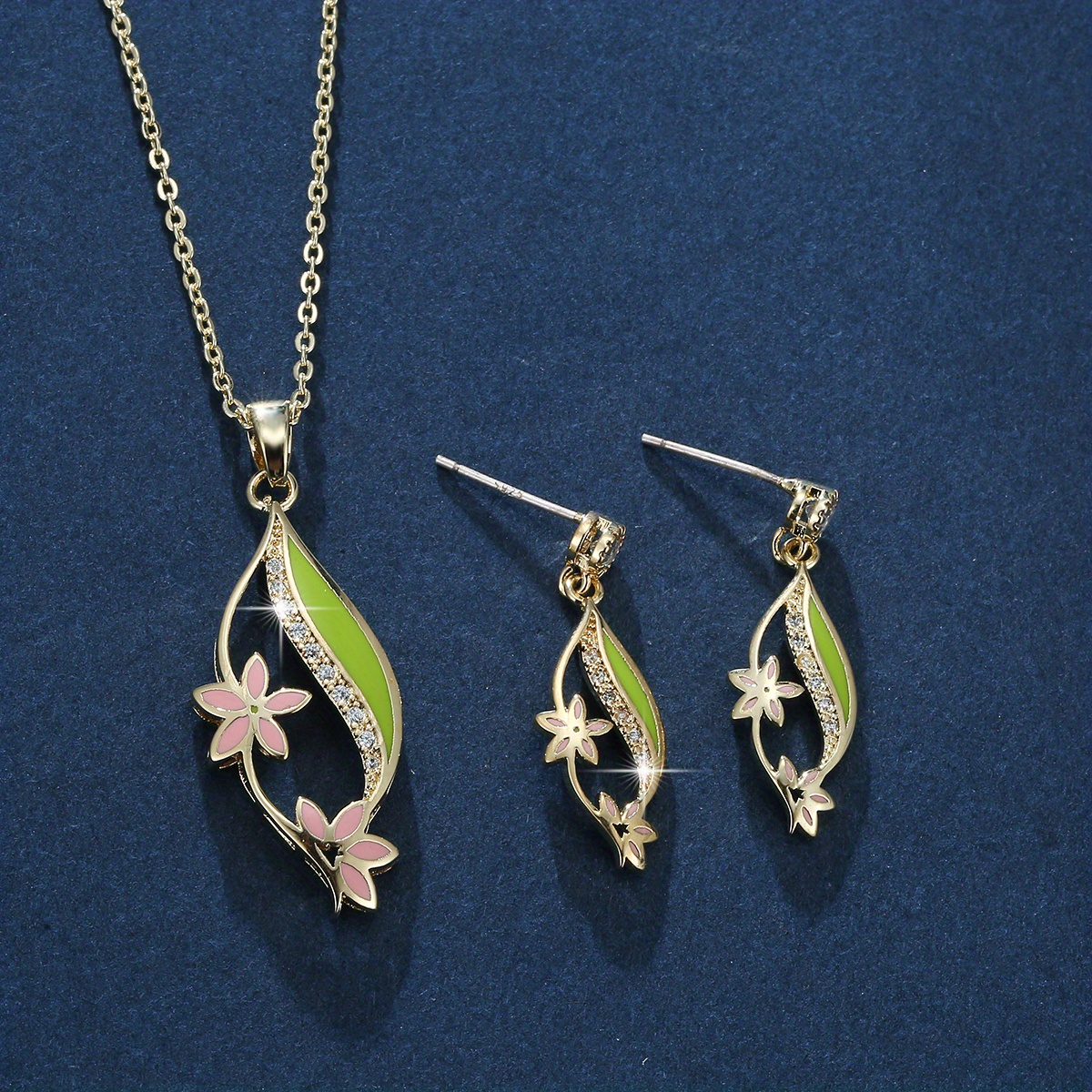 Fashionable Elegant Petal Dangle Jewelry Set Pendant - Temu United Kingdom