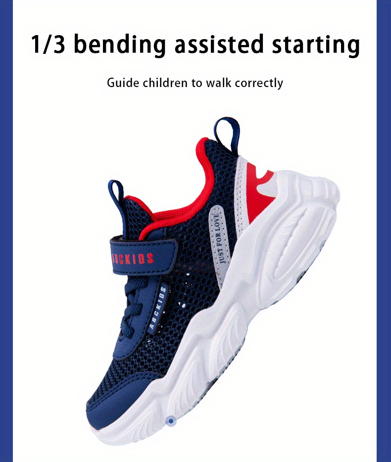Abckids Boys Running Shoes Breathable Lightweight Hook And Loop ...