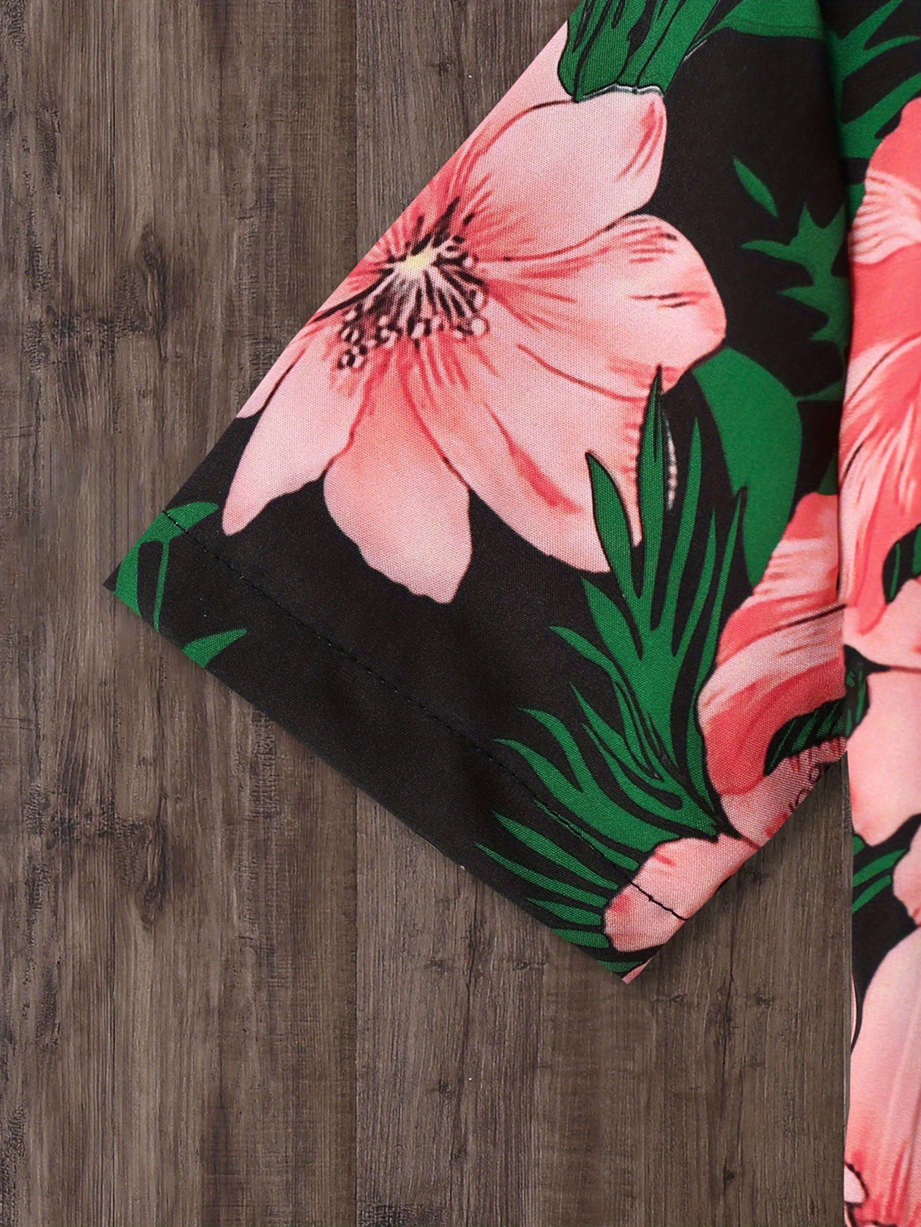 Boys Leaf And Flower Casual Outfit Short Sleeves Shirt - Temu Australia