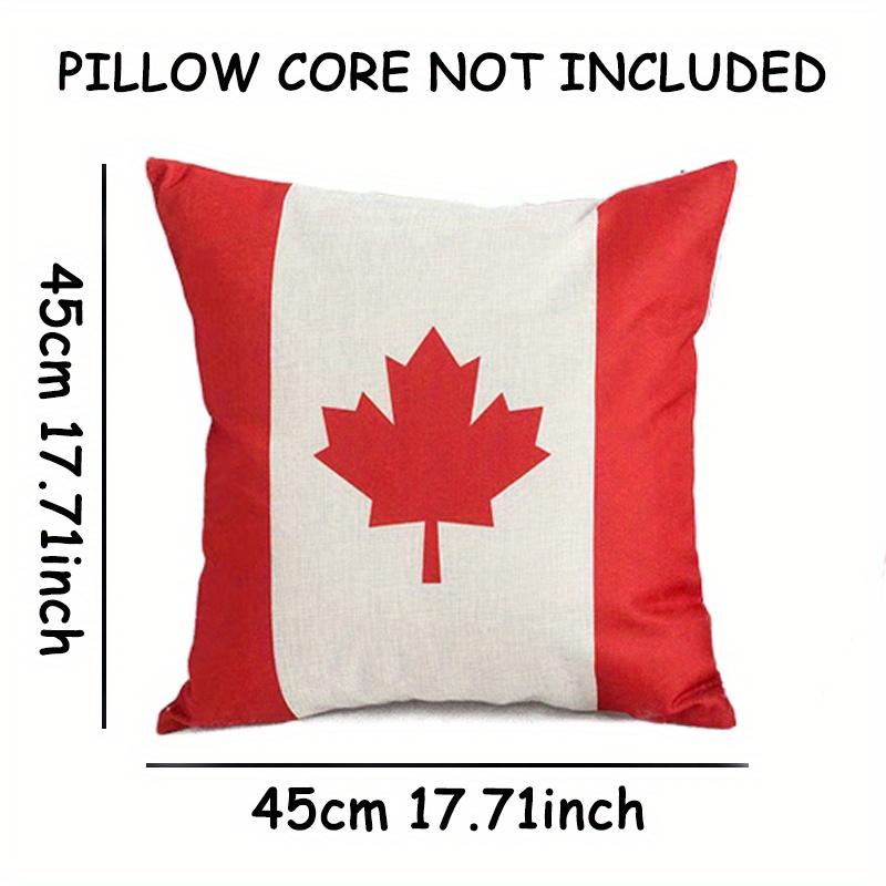 Canada Flag Maple Leaf Throw Pillow Case Home Sofa Office - Temu United ...