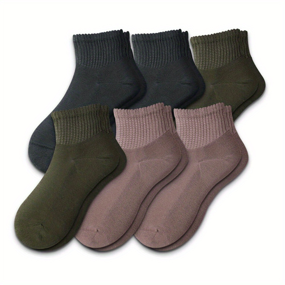 6 Pairs Colorful Non Binding Bamboo Diabetic Ankle Socks | Shop Now For ...