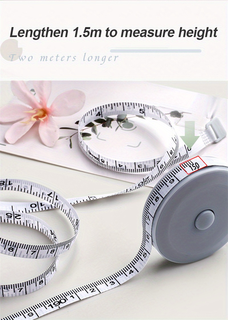 1pc 60inch tape measures portable retractable ruler height ruler inch ...