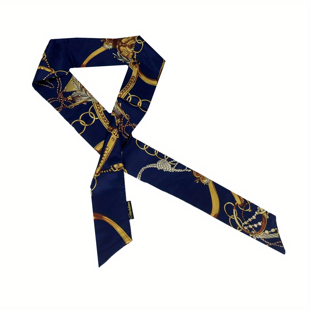 print neck scarf silk long ribbon - Temu Canada