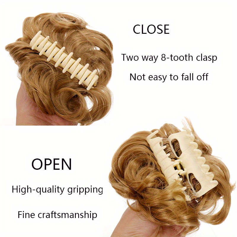 Sleek Stylish Claw Clip In Hair Extensions Messy Hair Buns - Temu New ...