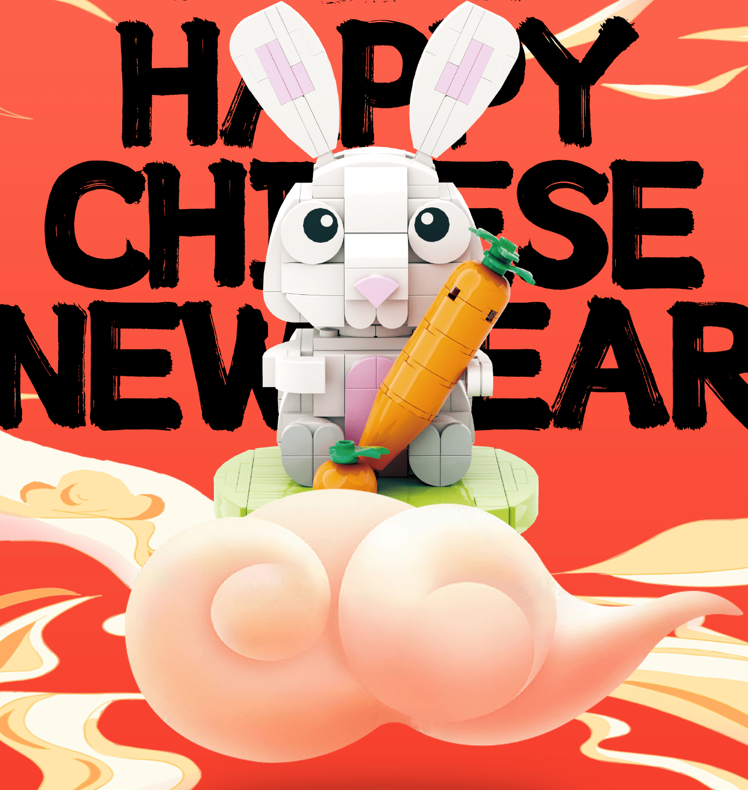 cute rabbit building block easter gifts for kids cute rabbit toys ears ...