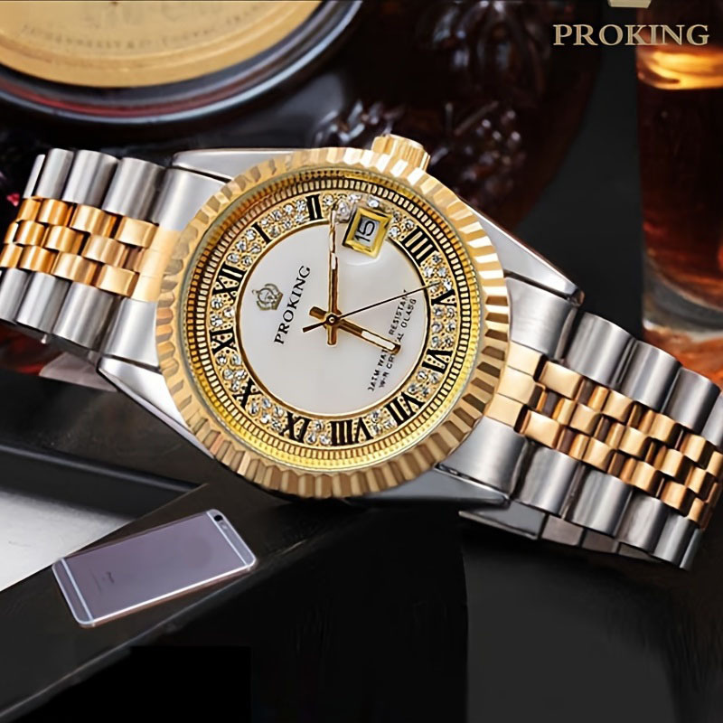 Reloj De Hombre Con Calendario Clásico Y Detalles De Pedrería | Alta ...