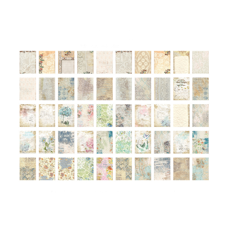 100 Sheets Set Diy Material Retro Scrapbook Material Paper That Can Be ...