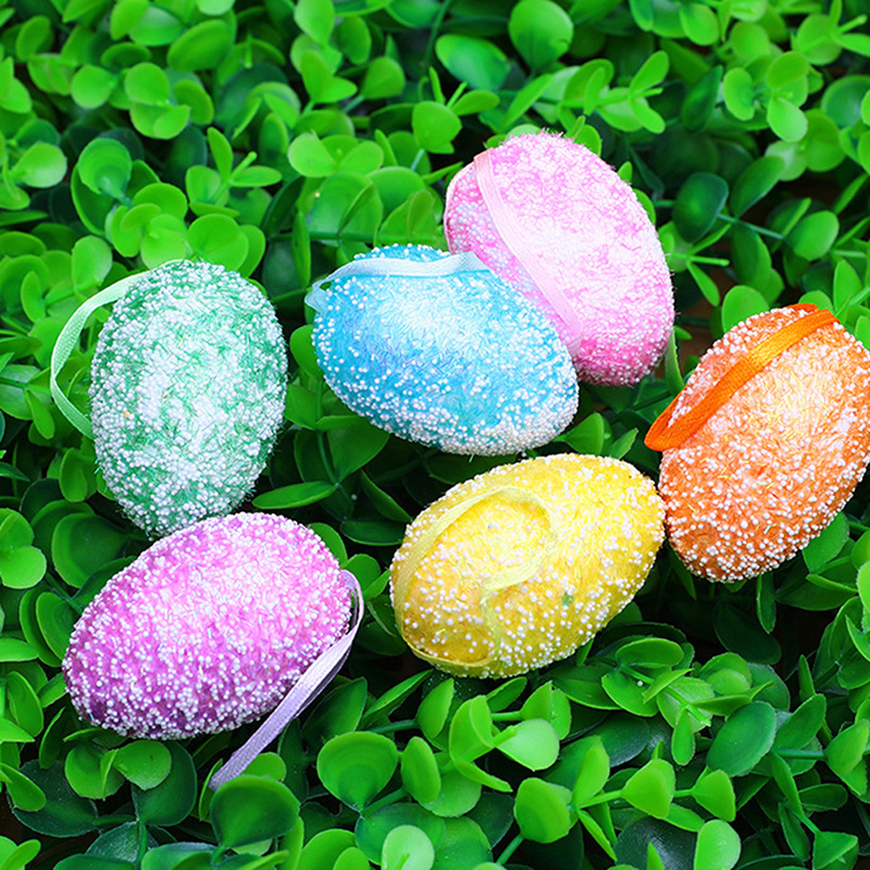 Foam Easter Egg Set With Basket Easter Decoration Garden Nest Eggs Diy ...