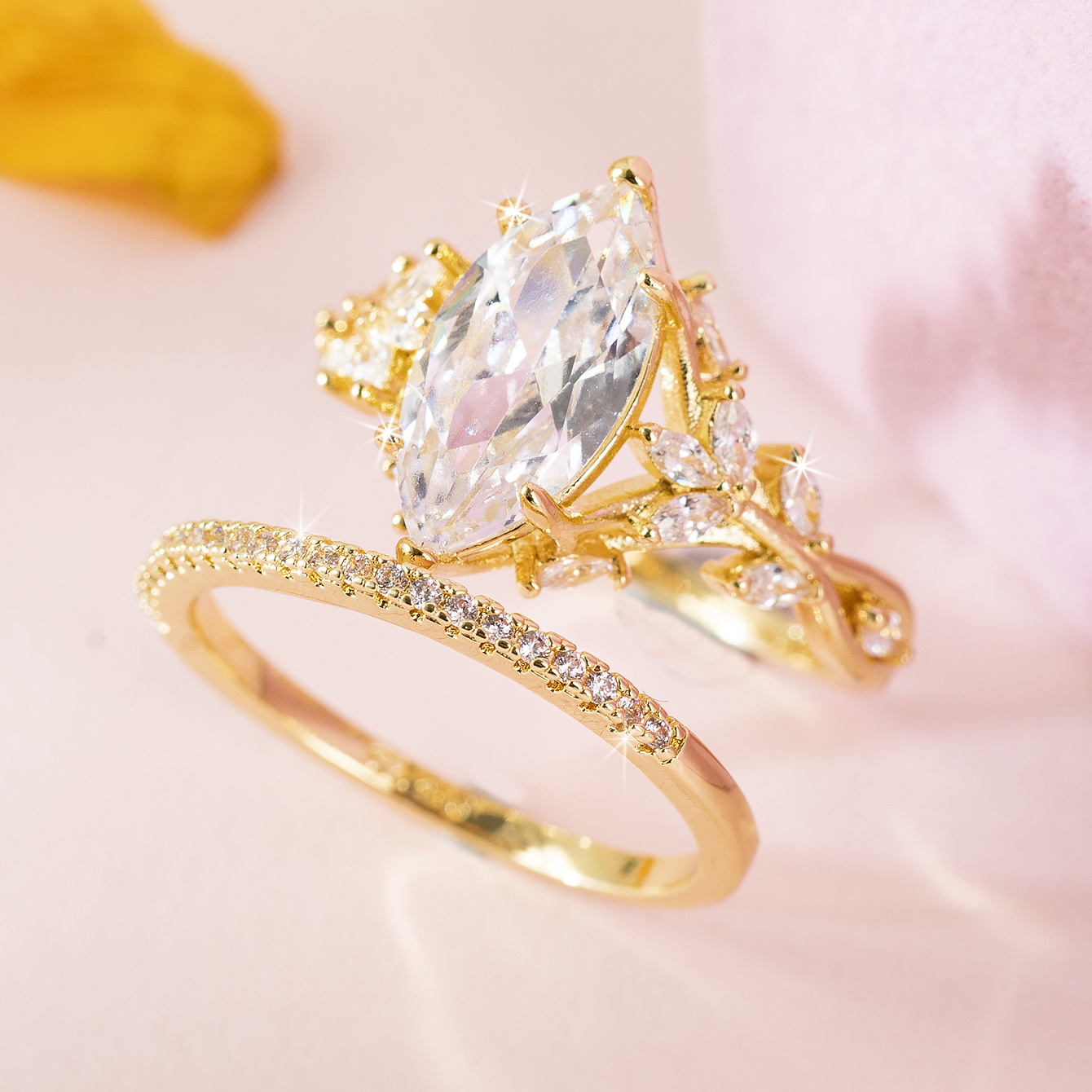 Inlaid Shiny Zircon Stack Ring Elegant Copper Wedding - Temu United Kingdom