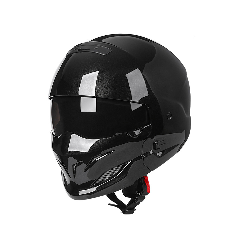 Small Head Retro Motorcycle Helmet Helmet 4 3 Combination Helmet ...