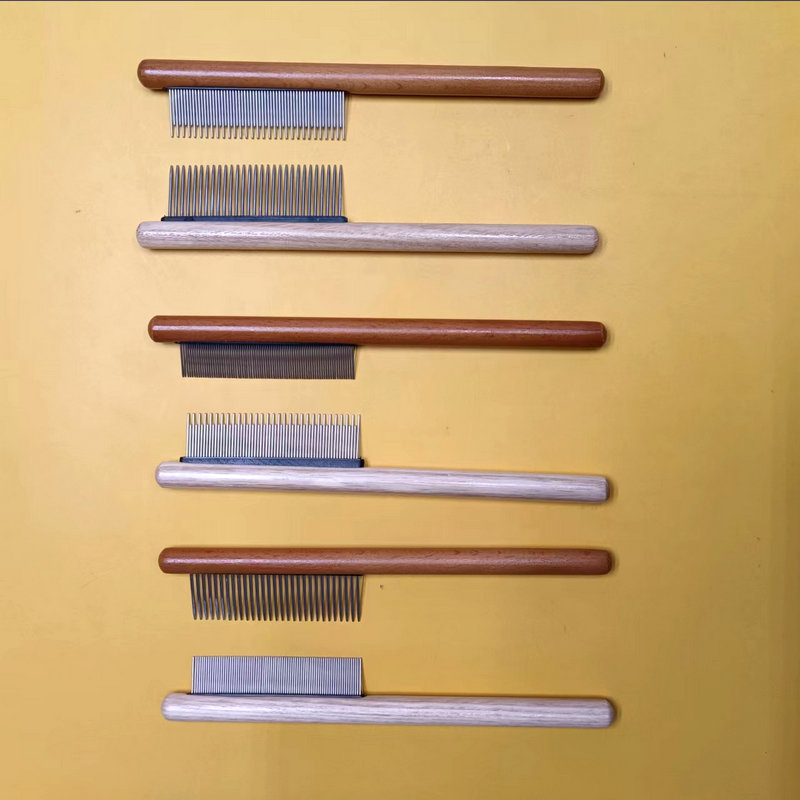 Premium Solid Wood Pet Grooming Comb Long Needle Teeth - Temu