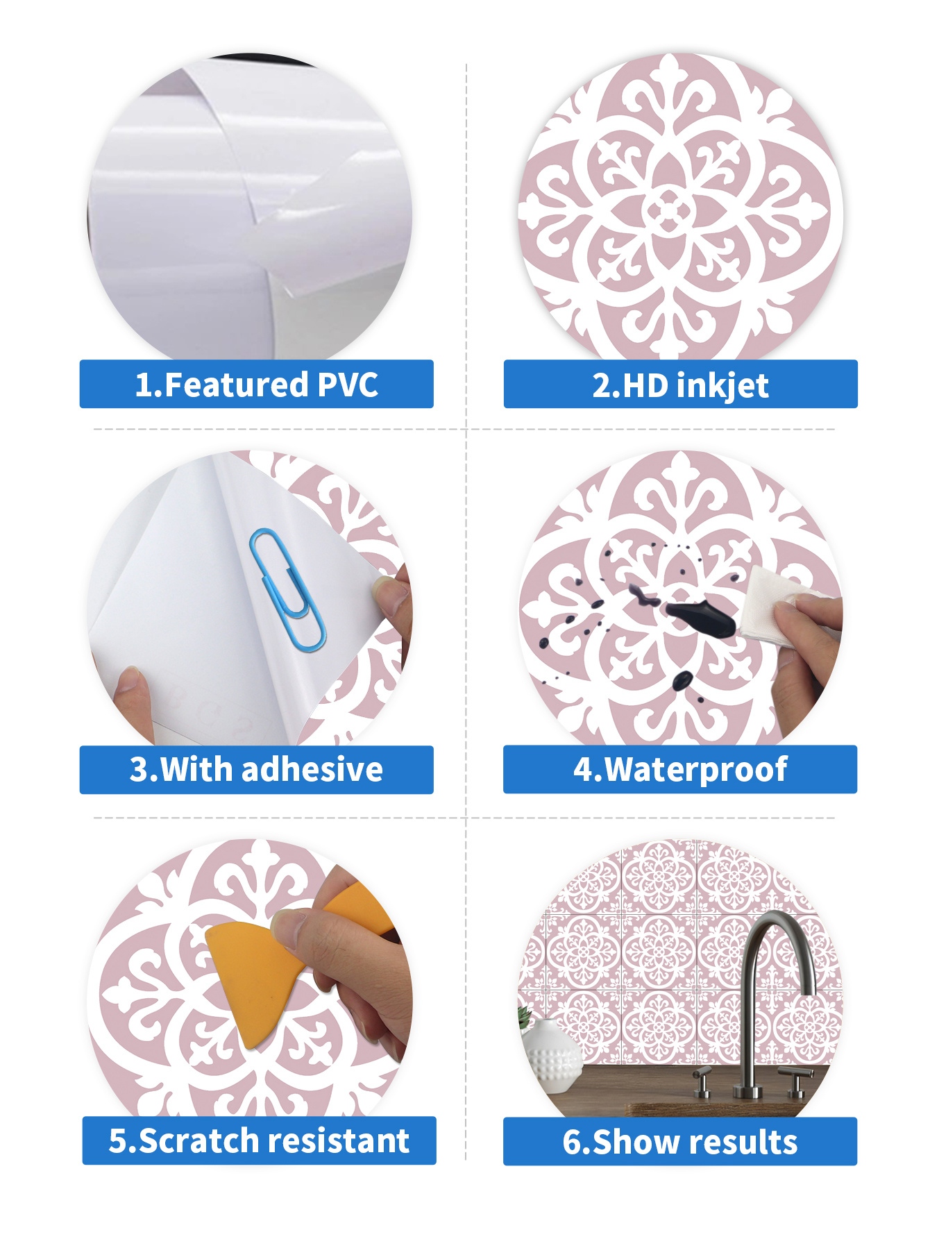 self tile stickers bohemian pattern peel stick - Temu Australia