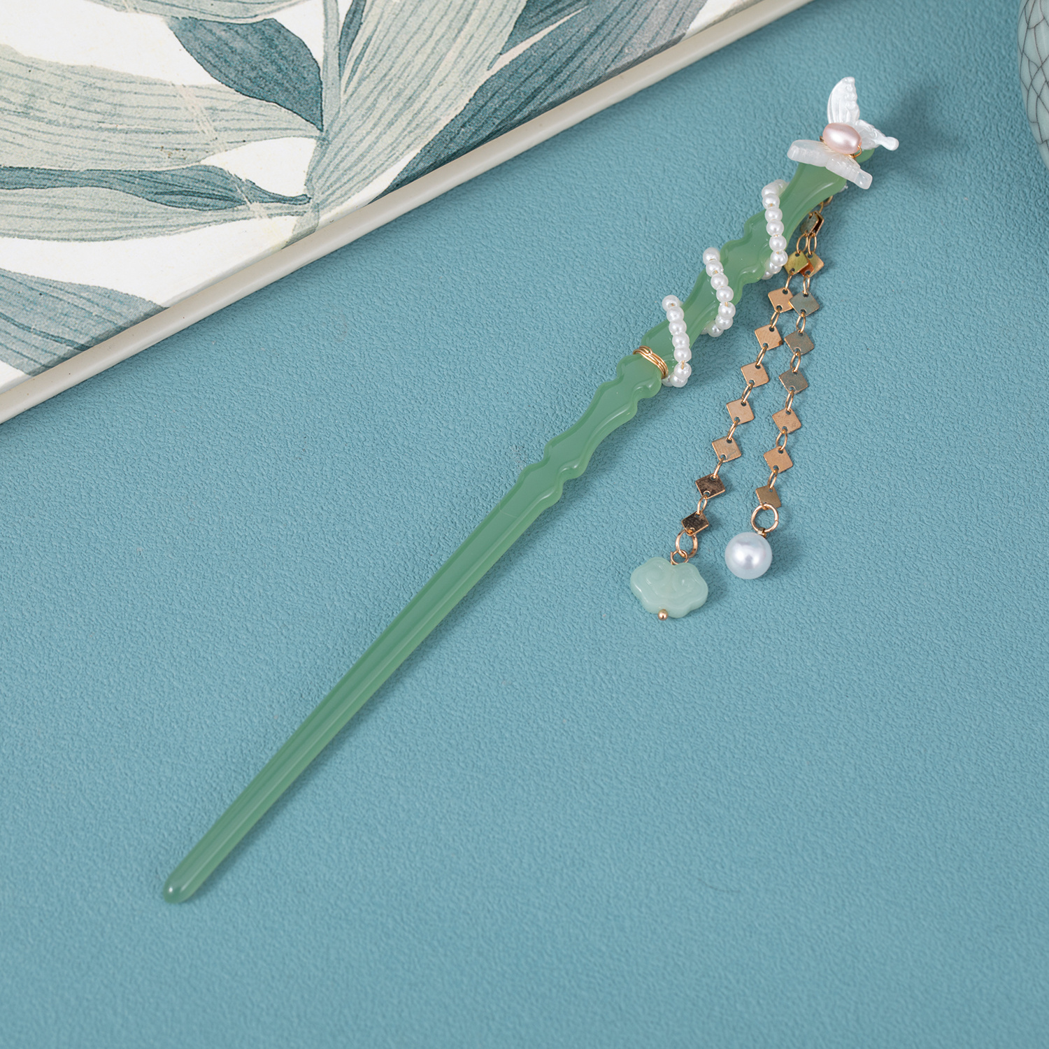 original handmade hanfu hairpin pearl butterfly tassel - Temu