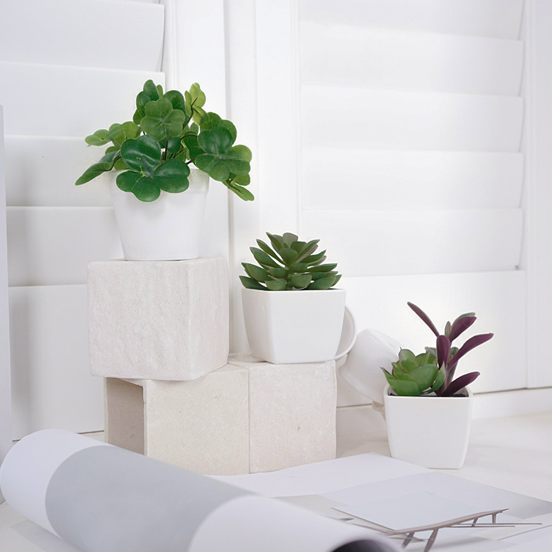 3pcs Artificial Succulents Mini Simulation Succulents Small Potted ...