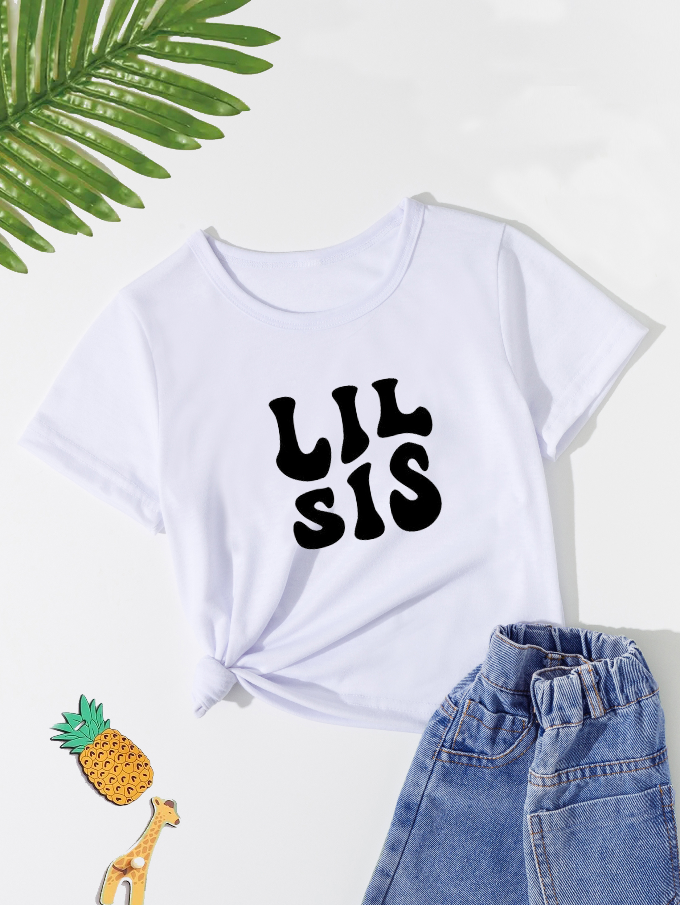 Girls Casual " " Round Neck Short Sleeve Summer Tee - Temu Netherlands