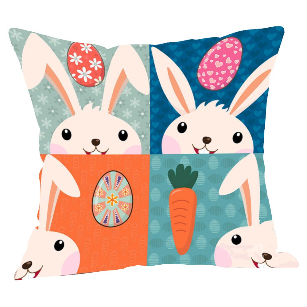 Throw Pillowcase Easter Bunny Egg Pattern Home Decoration - Temu New ...