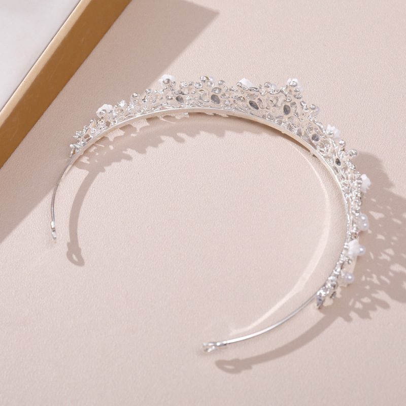 Silvery Pearl Headband Flower Head Hoop - Temu Australia