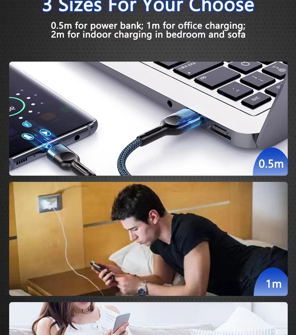 Usb Type C Super Fast Cable Aluminum Alloy Braided Wire Mobile Phone ...