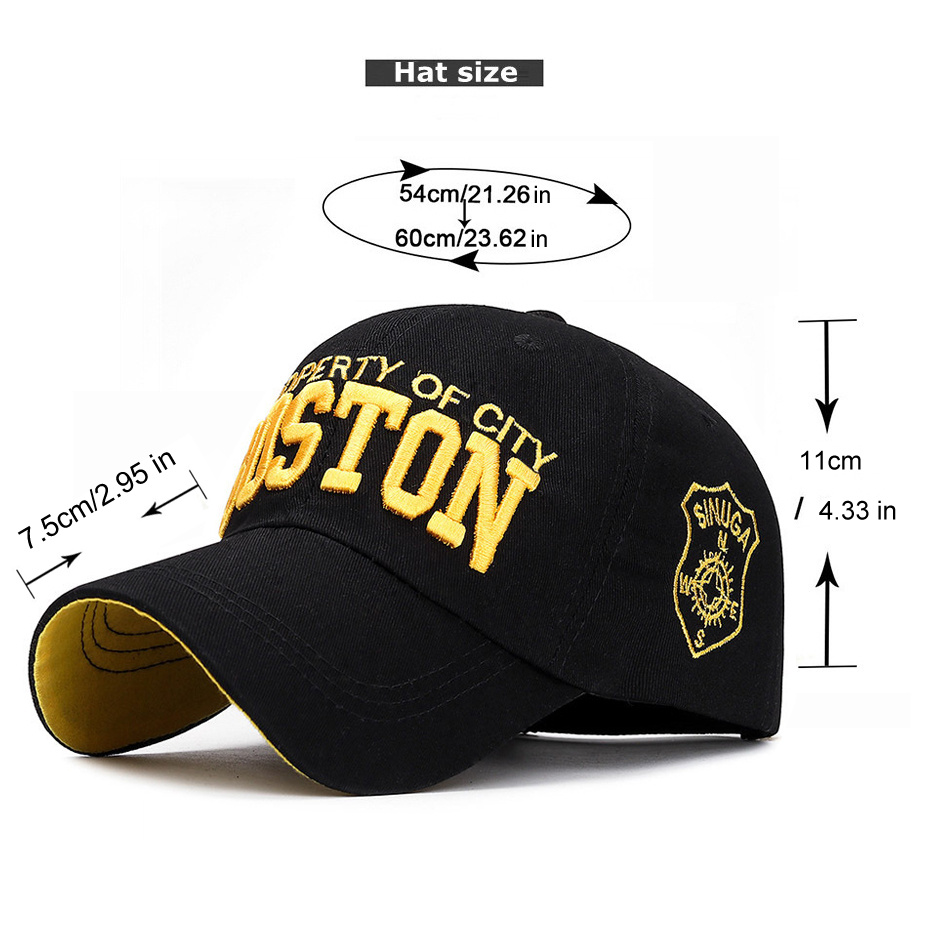 mens adjustable baseball cap boston embroidered suitable for men and ...